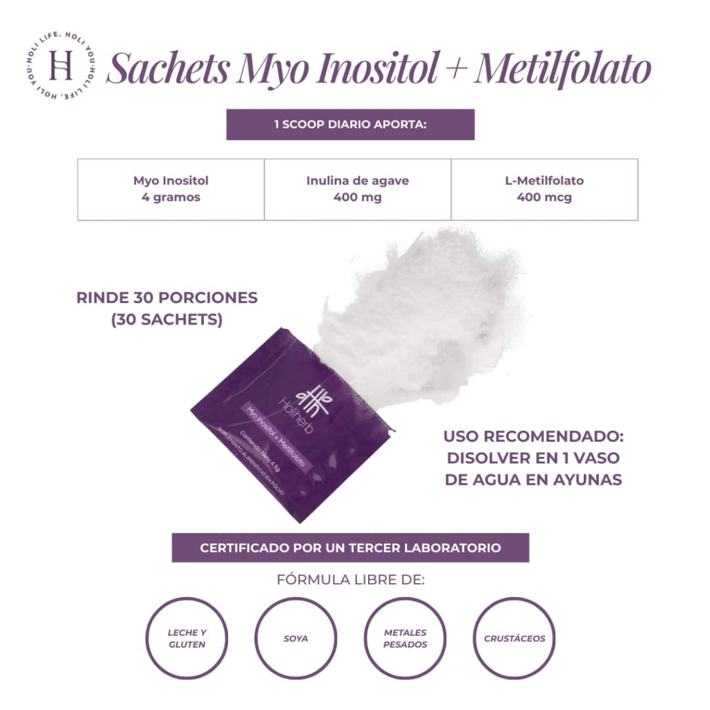Sachets de Myo Inositol con Metilfolato | HoliHerb